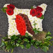 Robin Funeral Tribute Arrangement- Roses Florist Birmingham